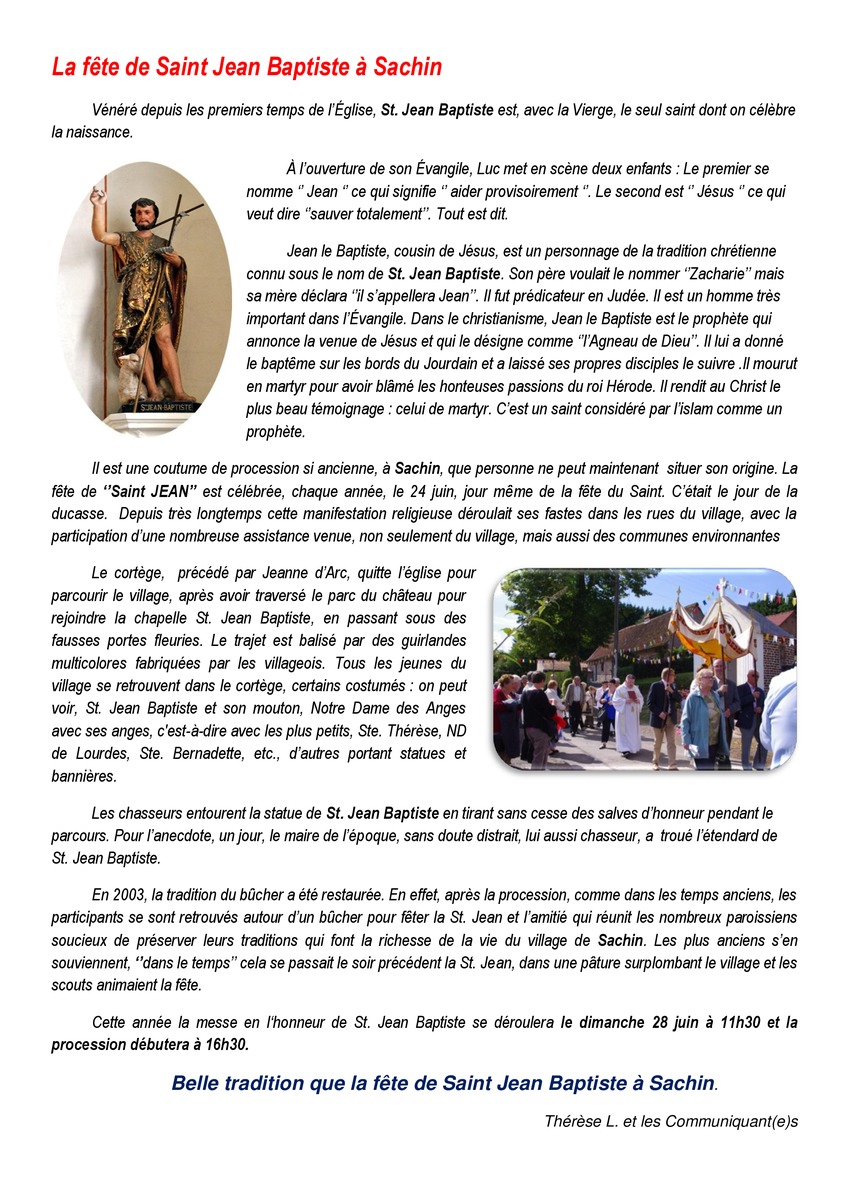 Procession à St. Jean Baptiste